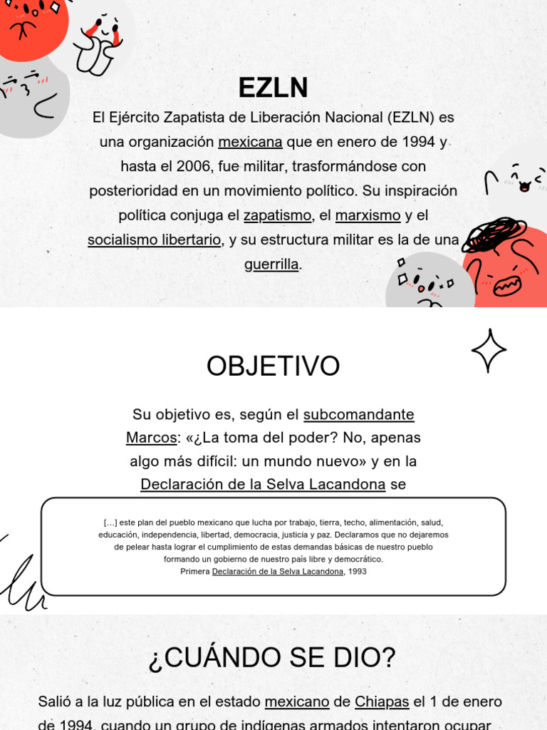 Historia y objetivos del EZLN | PDF | Ejército Zapatista de Liberación ...