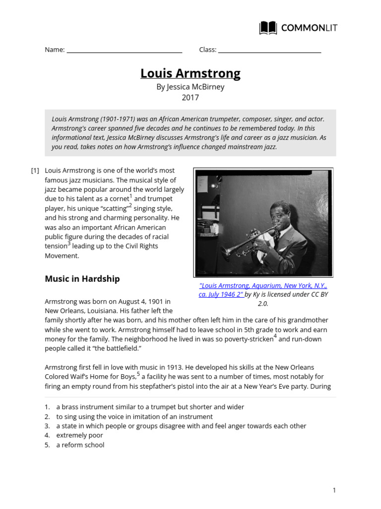 Louis Armstrong-Student | PDF | Jazz | Performing Arts
