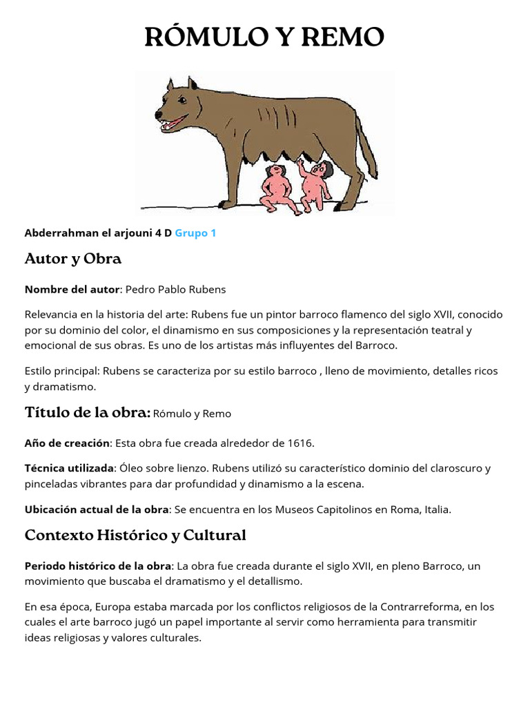 Rómulo y Remo | PDF | Barroco | Pinturas