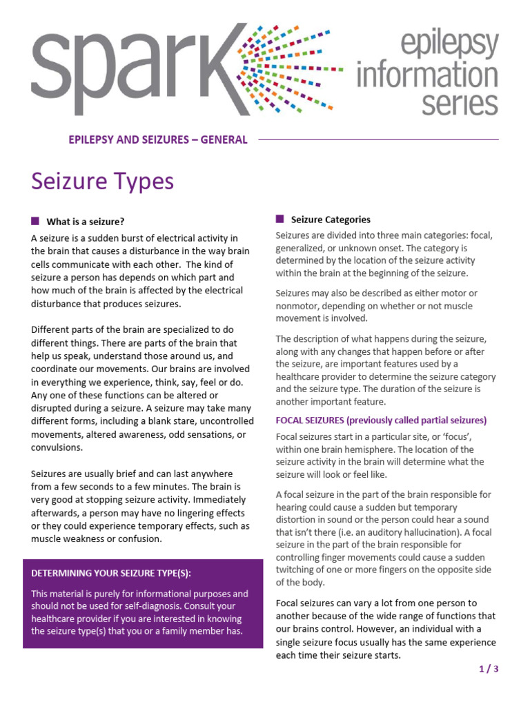 Seizure Types | PDF | Epilepsy | Neuroscience