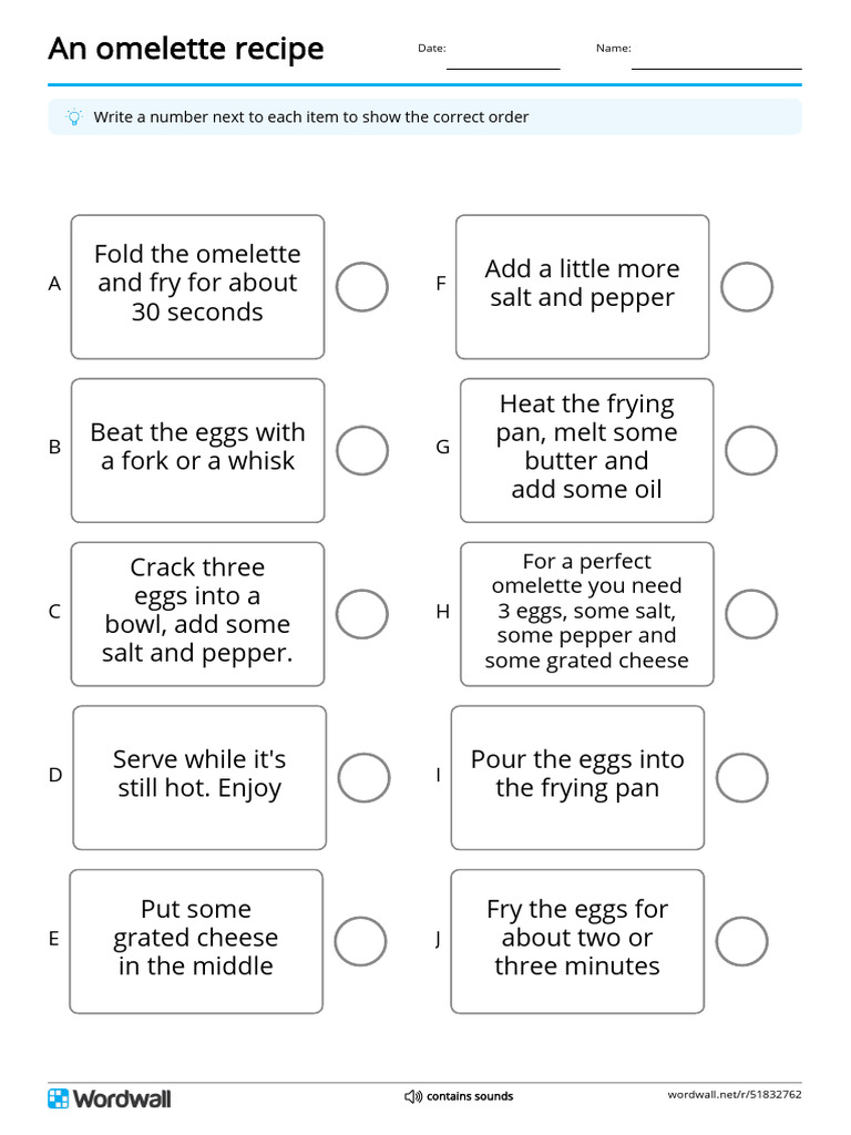 An Omelette Recipe Rank Order | PDF