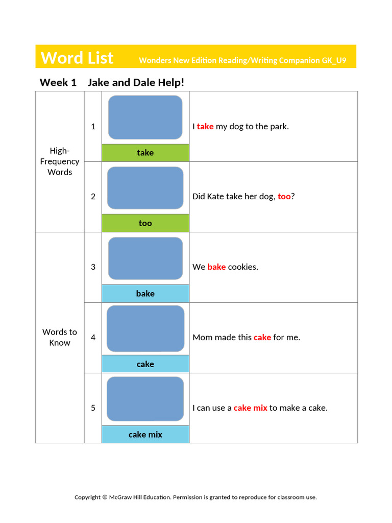 Unit 9 Week 1 Word List (English) | PDF