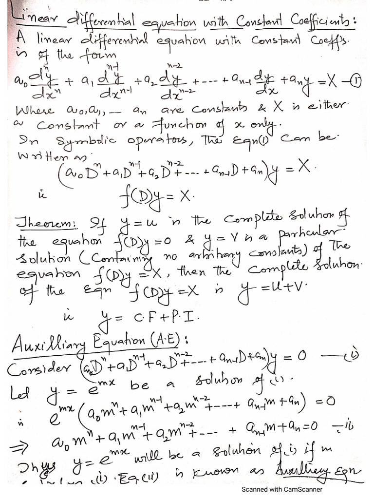Diff Equation 1 Sem 1 | PDF