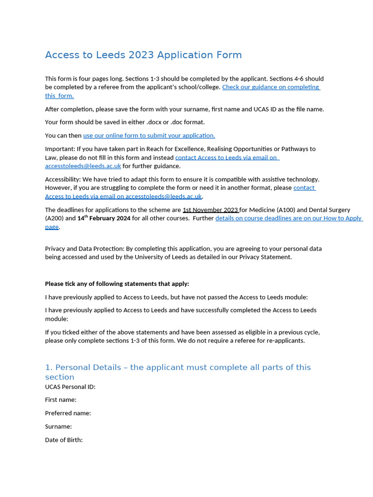 A2L Application Form 2024 Accessible | PDF