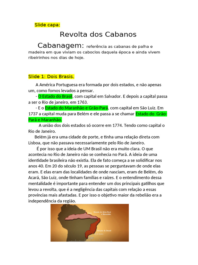 Revolta Dos Cabanos - Completo | PDF | Brasil