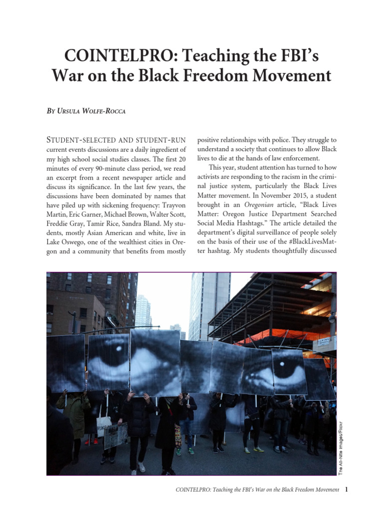 Teaching Cointelpro | PDF