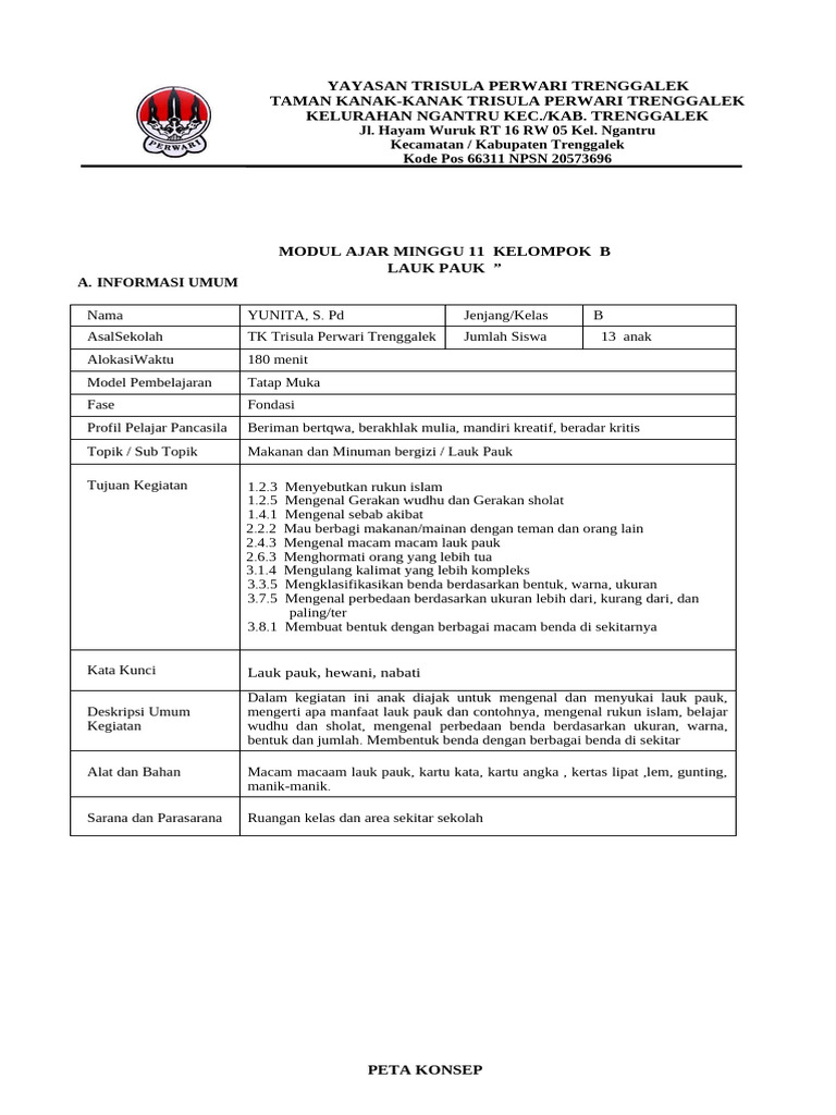 Modul Ajar Minggu 11 | PDF
