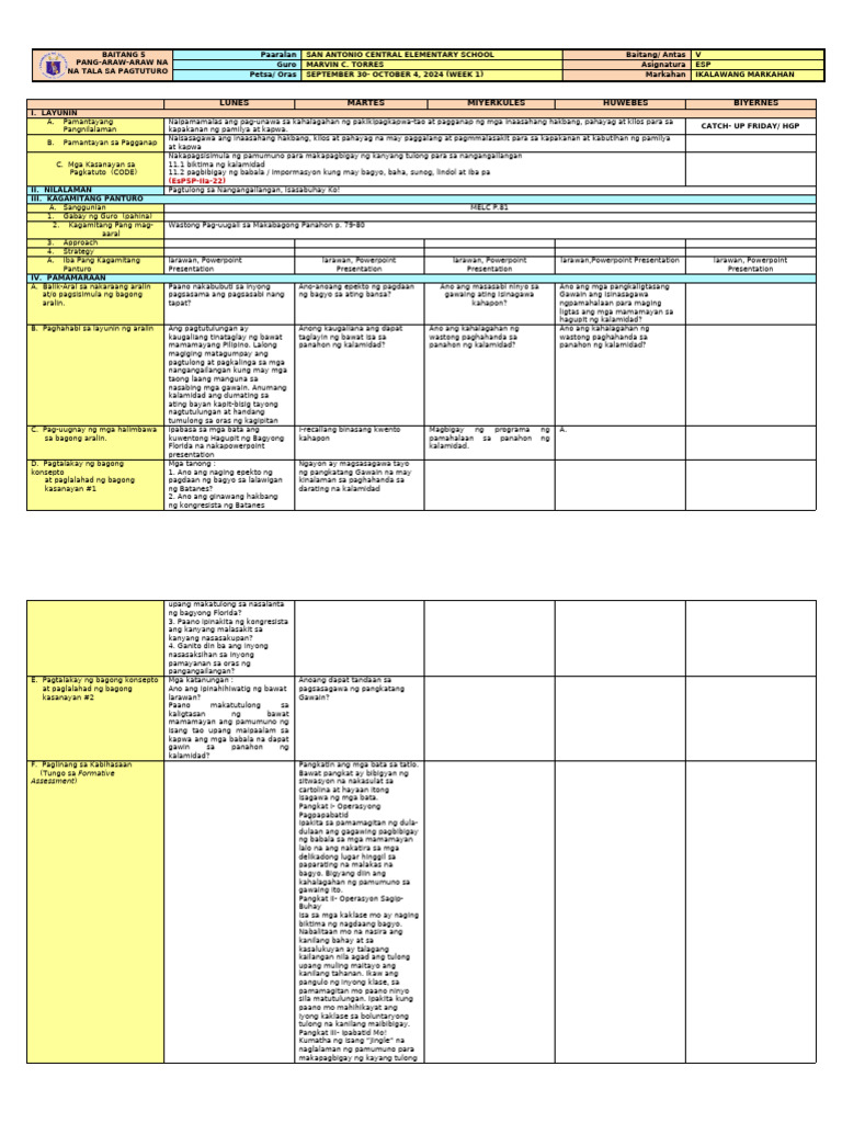 2024-2025 Marvin Q2 W1 Dll-Esp | PDF