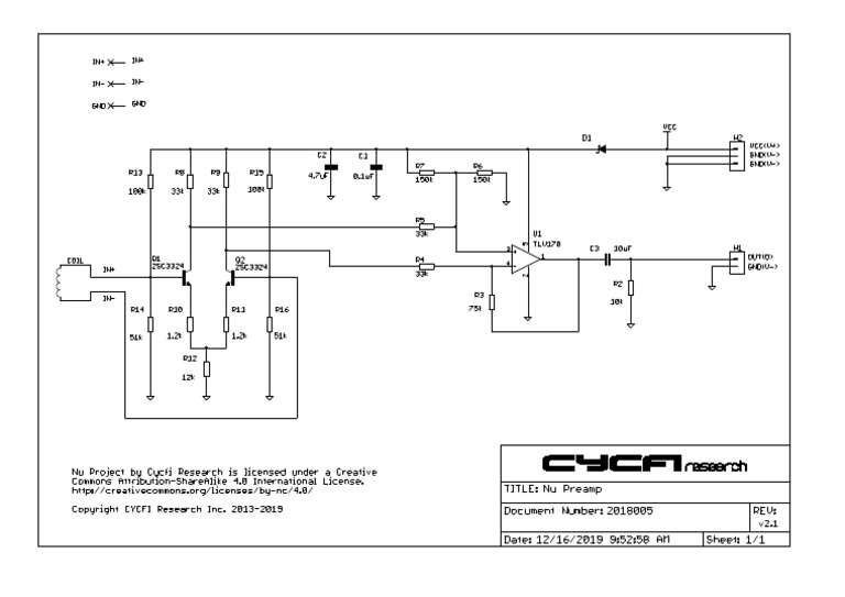 Nu Preamp Schematic | PDF