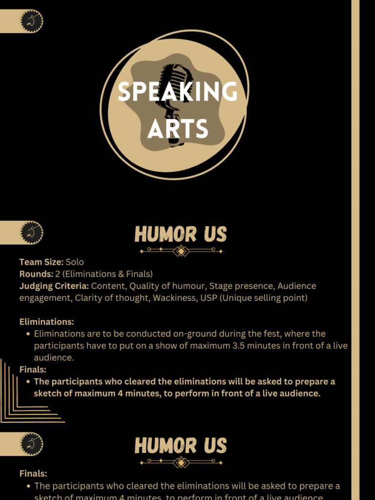 Speaking Arts Rules | PDF
