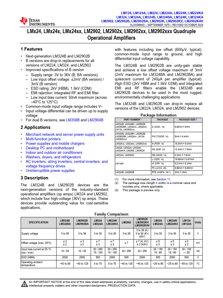 LM 324 | PDF | Electrostatic Discharge | Amplifier