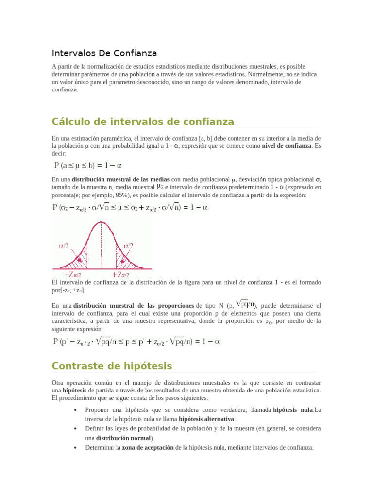 Intervalos de Confianza | PDF | Intervalo de confianza | Muestreo (Estadísticas)
