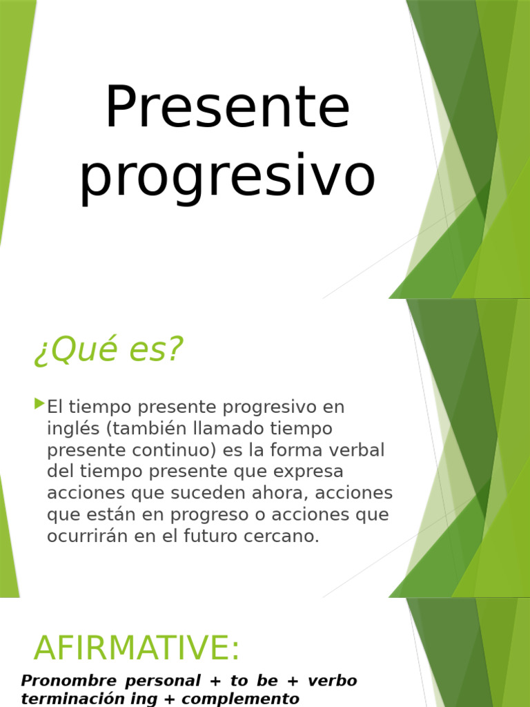 Guía del Presente Progresivo Inglés | PDF
