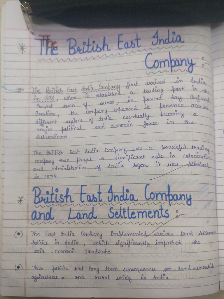 The British East India Company and Land Settlement | PDF