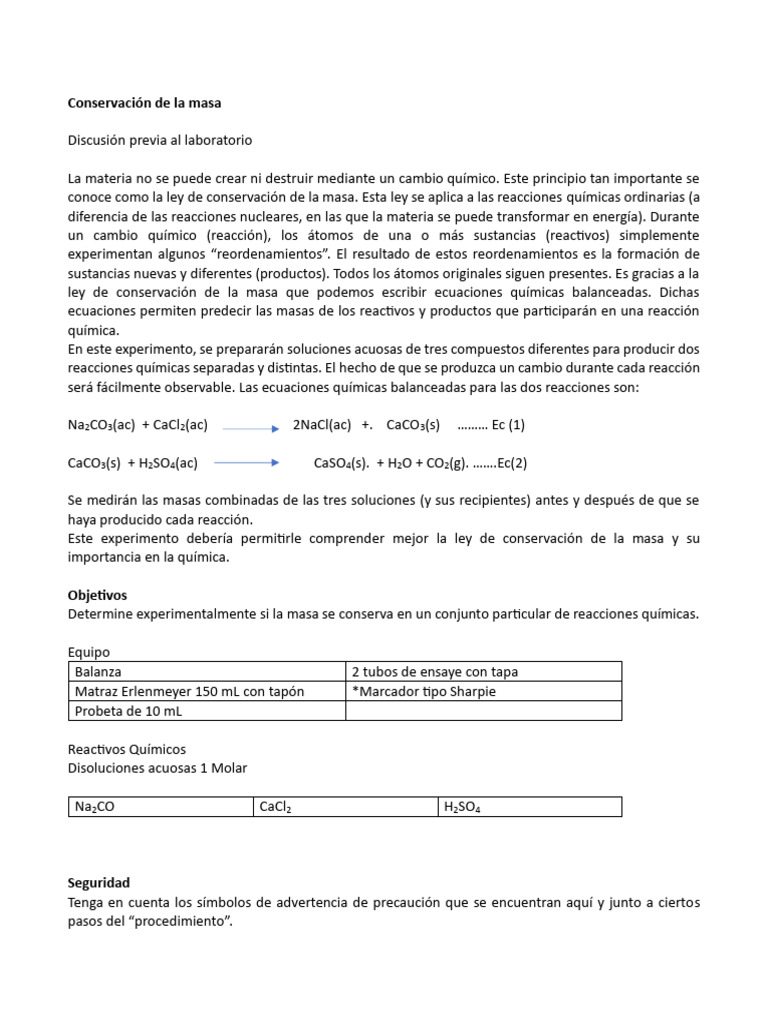 Copia de Seguridad de Conservación de La Masa | PDF | Química ...