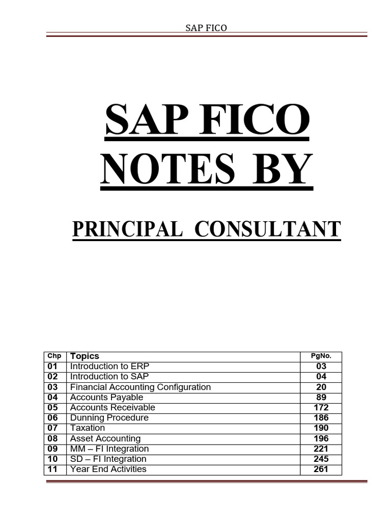 SAP FICO Guide for Consultants | PDF | Debits And Credits | Enterprise Resource Planning