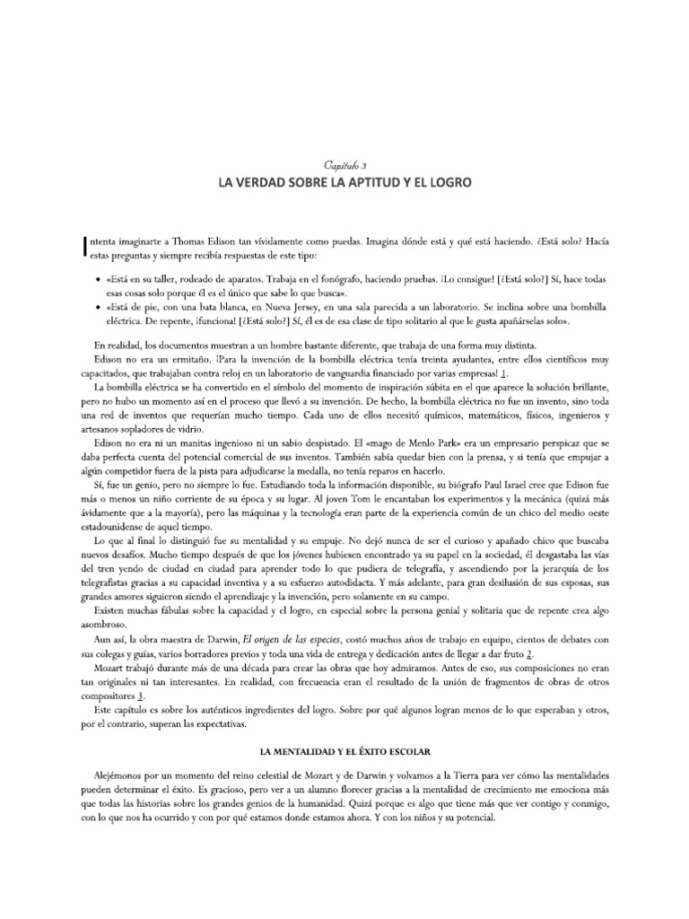 Libro Mindset Capitulo 3 y 4 | PDF