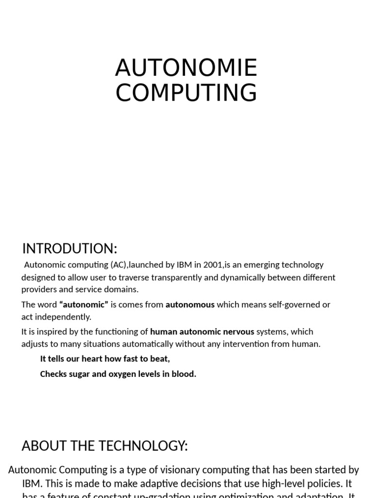 Autonomie Computing | PDF | Computer Science | Computing