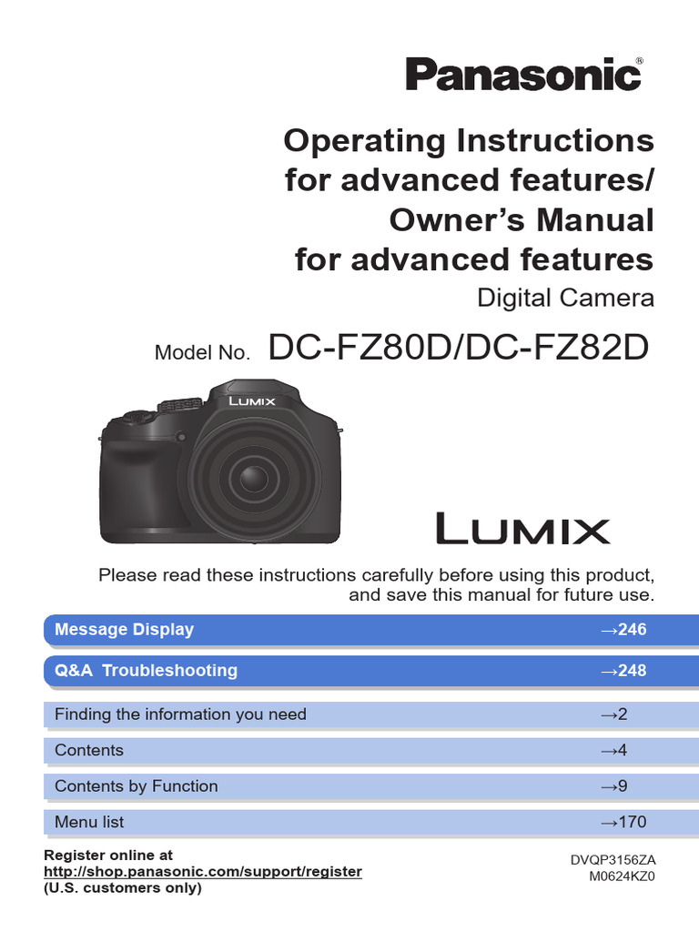 Lumix DC-FZ80D - FZ82D Manuel (English) | PDF | Exposure (Photography) | Camera