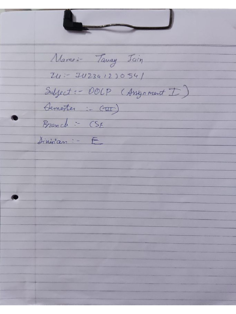 Iu541 - Assignment 1 Oocp Cse e | PDF