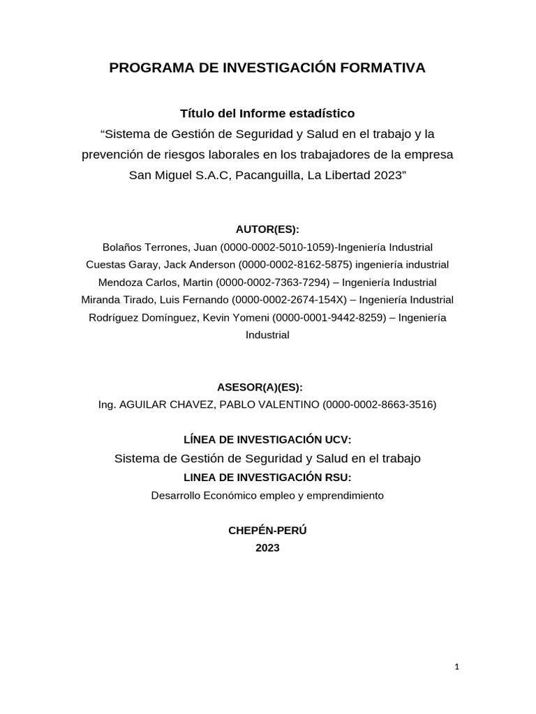 Informe Estadistico Final | PDF