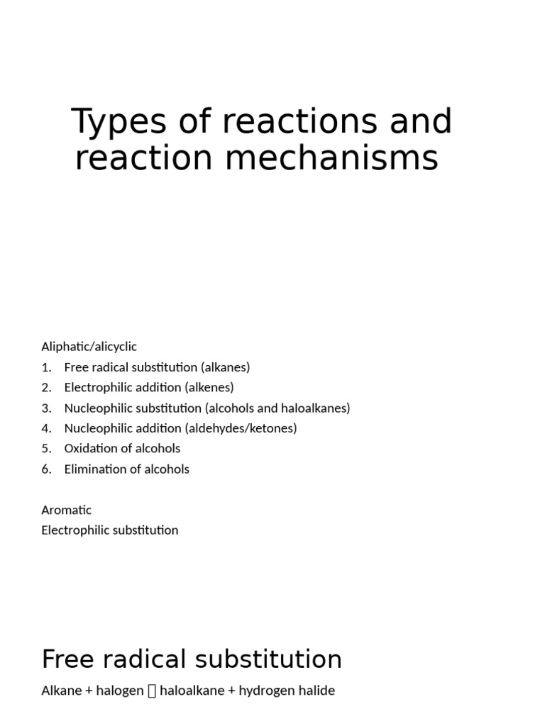 Chemical Reaction Mechanisms Overview | PDF | Chemical Reactions | Chlorine