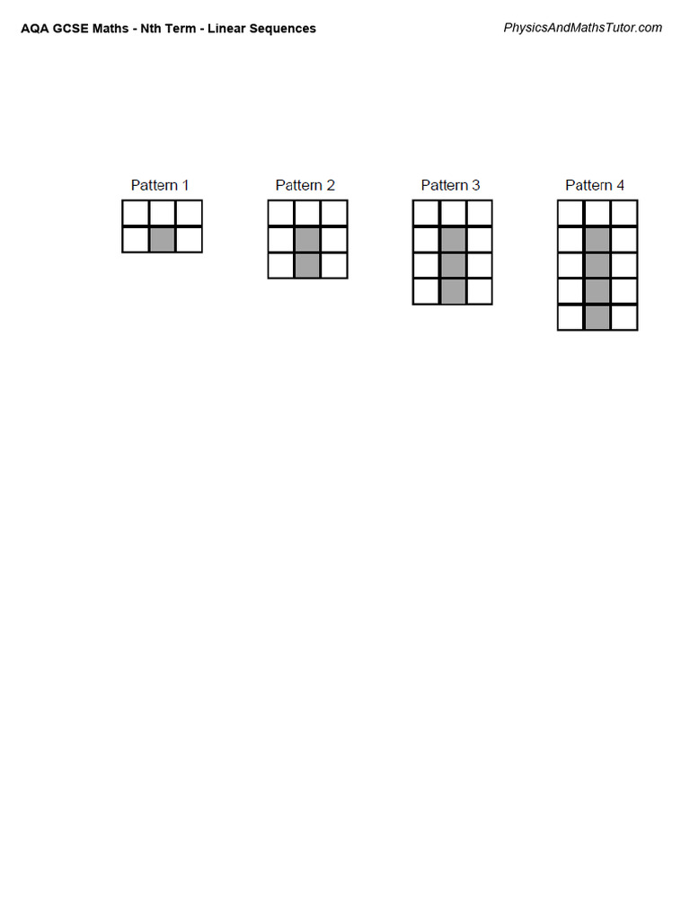 NTH Term - Linear Sequences QP | PDF | Mathematics | Elementary Mathematics