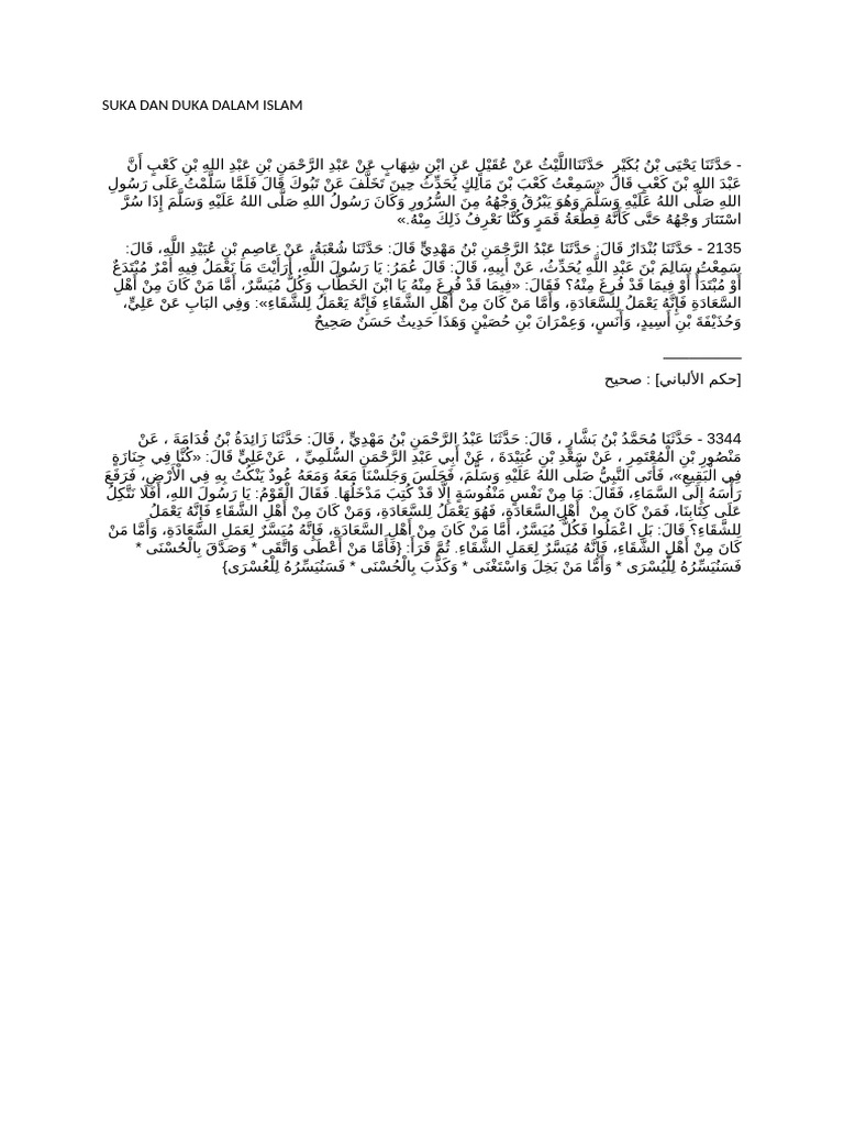 Suka Dan Duka Dalam Islam | PDF