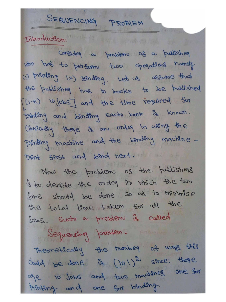 Sequencing Problem | PDF