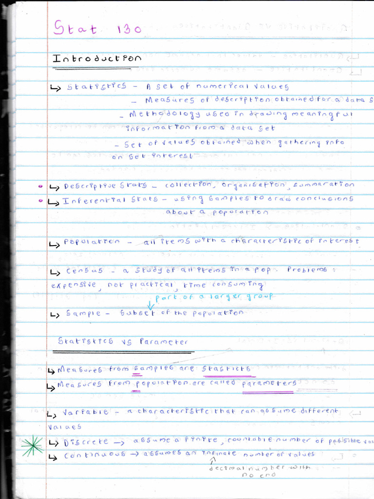 Stats 130 Chapter 1 (Detailed) | PDF