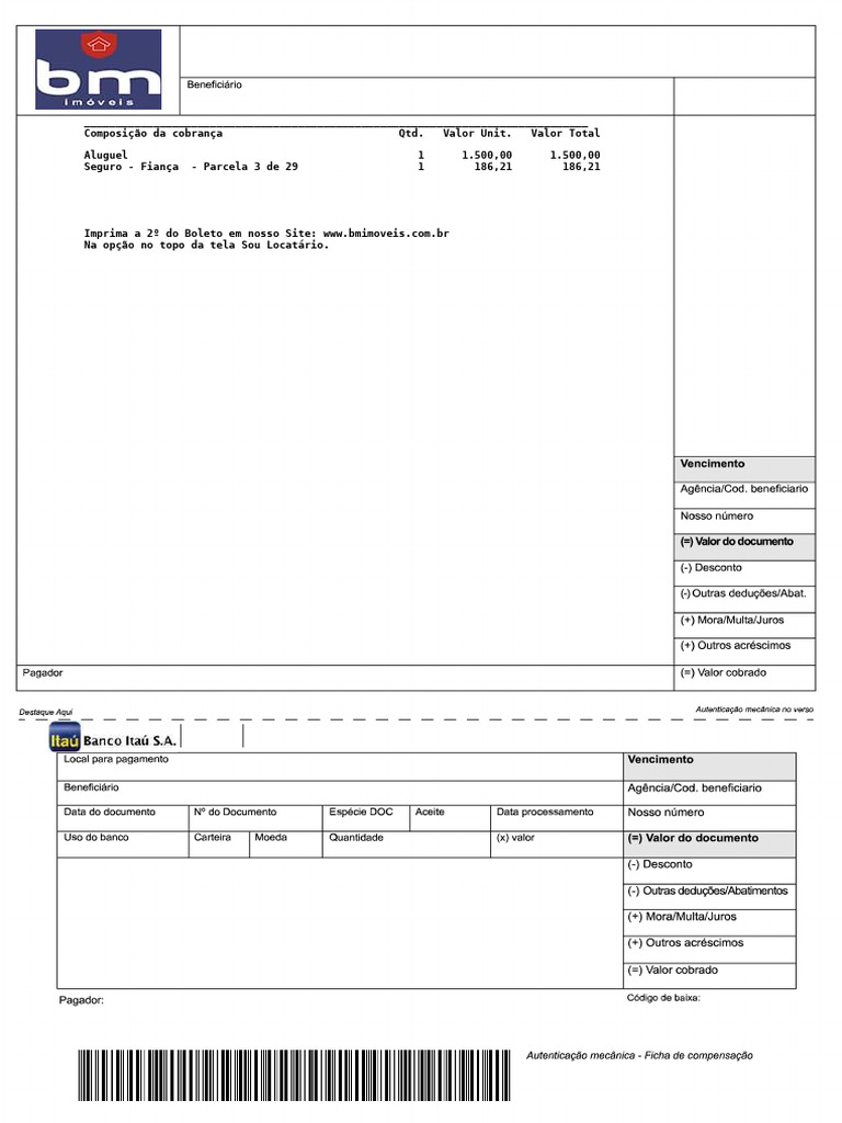 Boleto | PDF | Bancos | Serviços financeiros