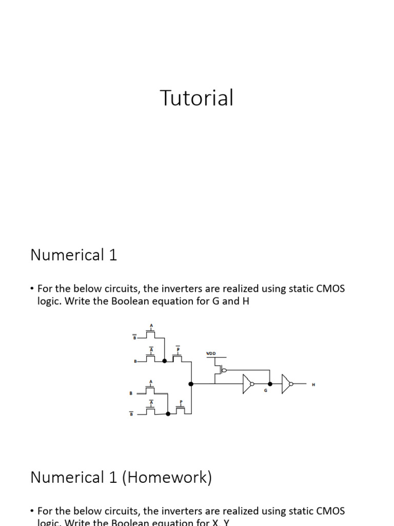 Tutorial Sequential Circuits 27 10 24 | PDF | Logic Gate | Cmos