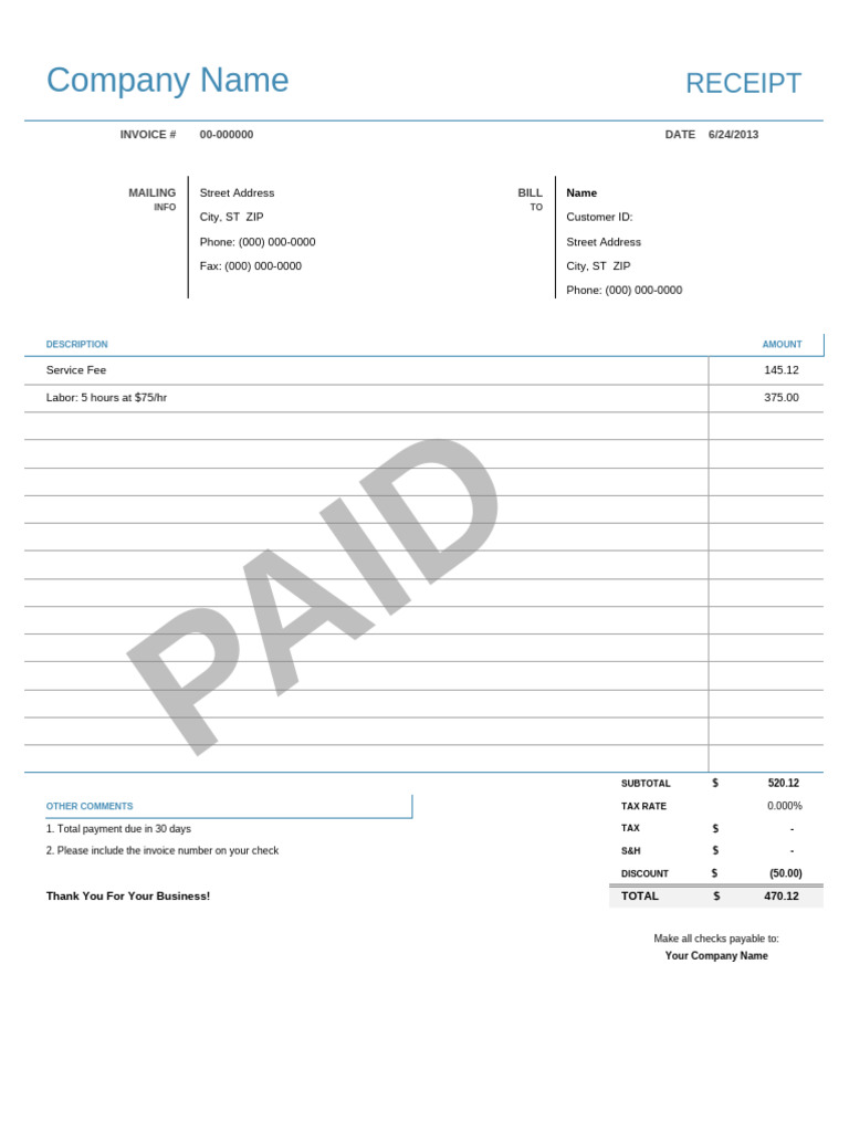 Simple Receipts | PDF | Receipt | Payments