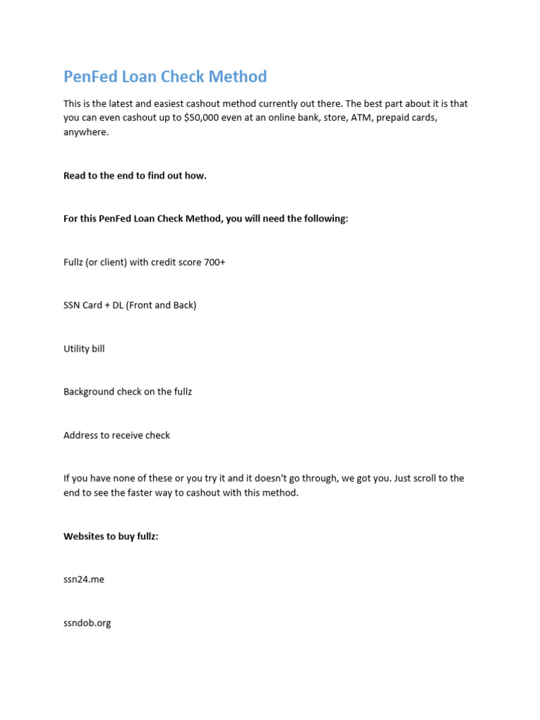 PenFed Loan Check Method | PDF | Credit Card | Loans