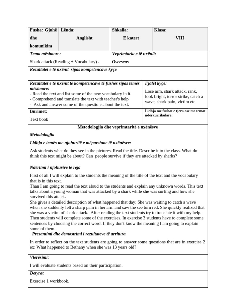 28-Reading Vocabulary Shark Attack | PDF