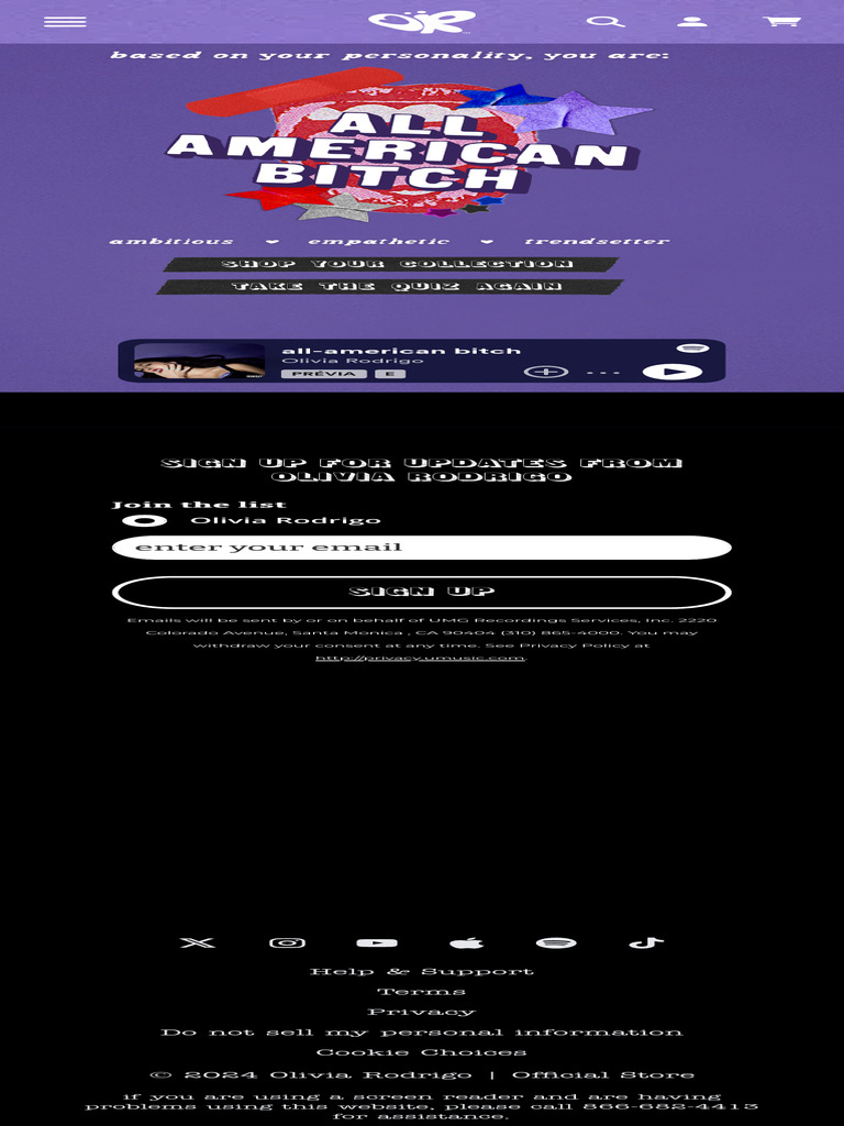 GUTS Quiz - Olivia Rodrigo Official Store | PDF