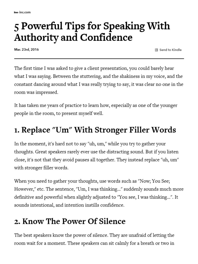 5 Powerful Tips For Speaking With Authority and Confidence | PDF ... 5 Powerful Tips For Speaking With Authority and Confidence | PDF ...