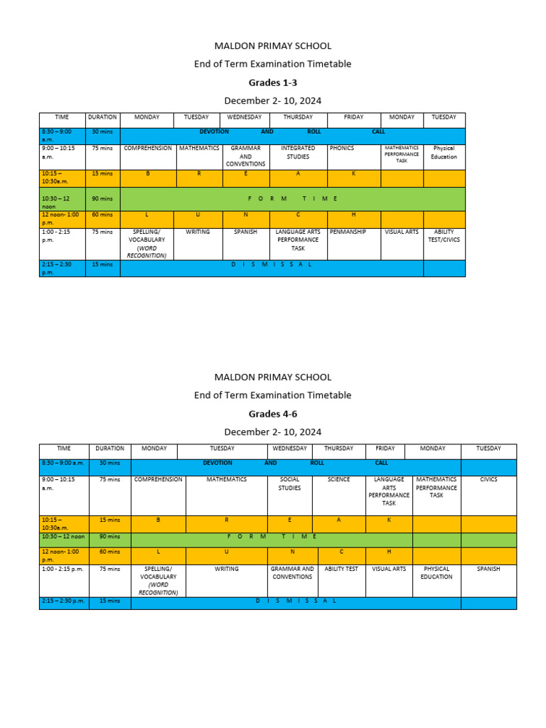 Examination TIME TABLE 2024 | PDF | Applied Linguistics | Human ...