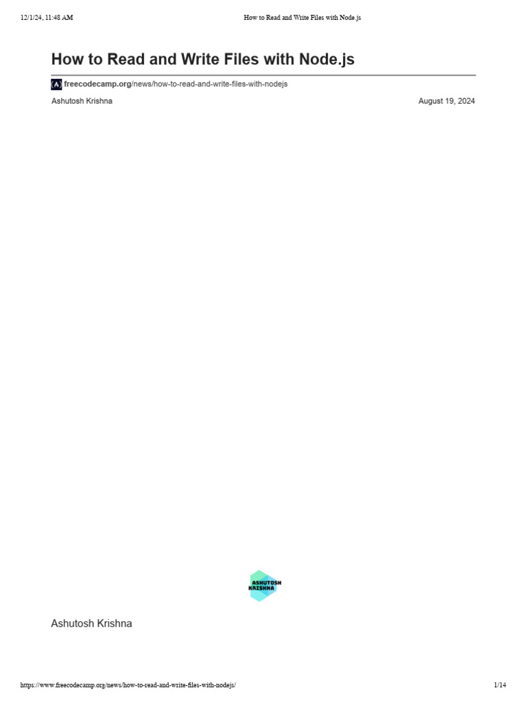 How To Read and Write Files With Node - Js | PDF | Computer File | Java ... How To Read and Write Files With Node - Js | PDF | Computer File | Java ...