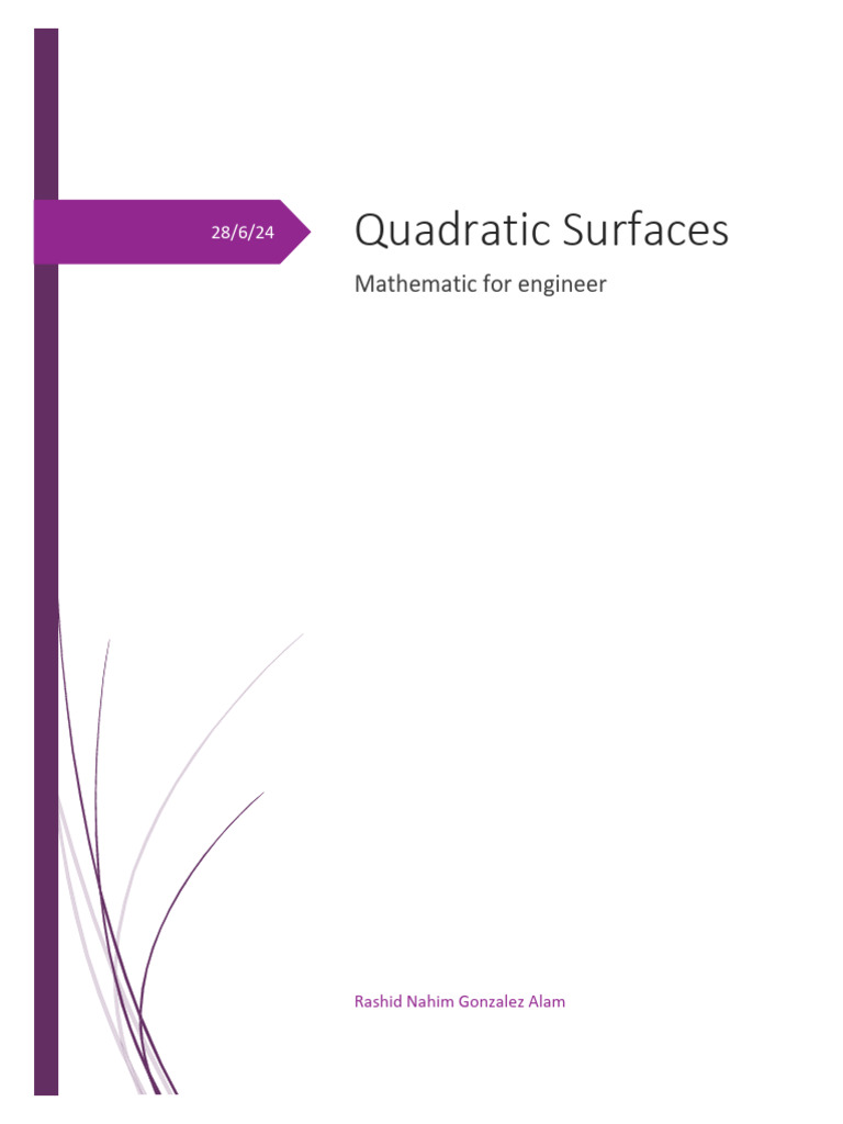 Quadratic Surfaces - RashidNahimGonzalezAlam | PDF