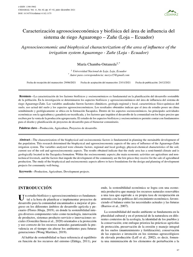 Caracterización del riego Aguarongo-Zañe | PDF | Agricultura | Riego