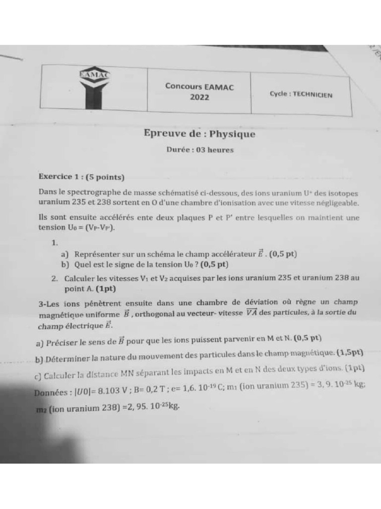 2022 Phys Technicien | PDF