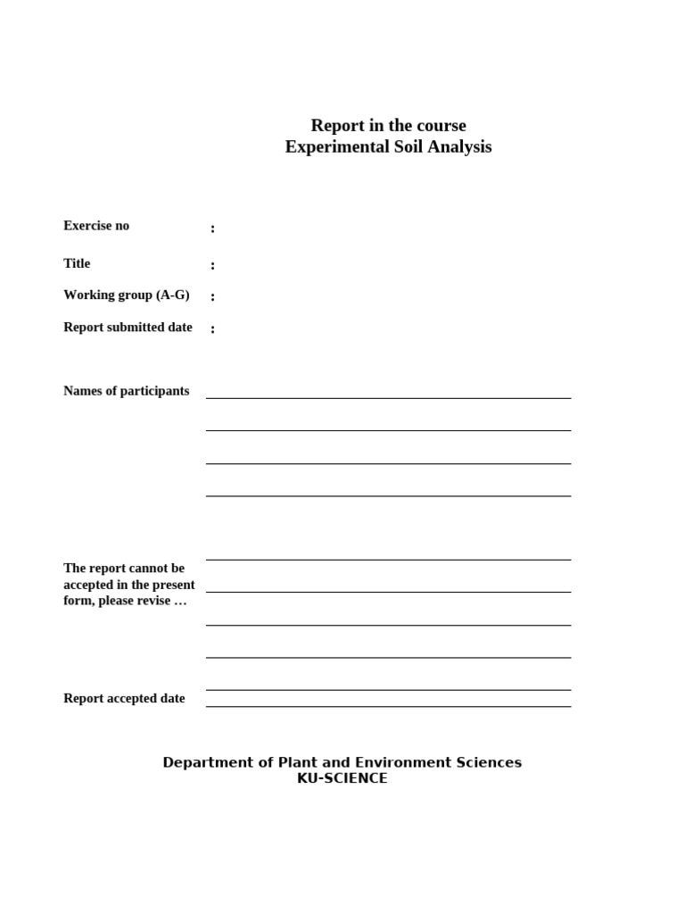 Template For Report Frontpage | PDF