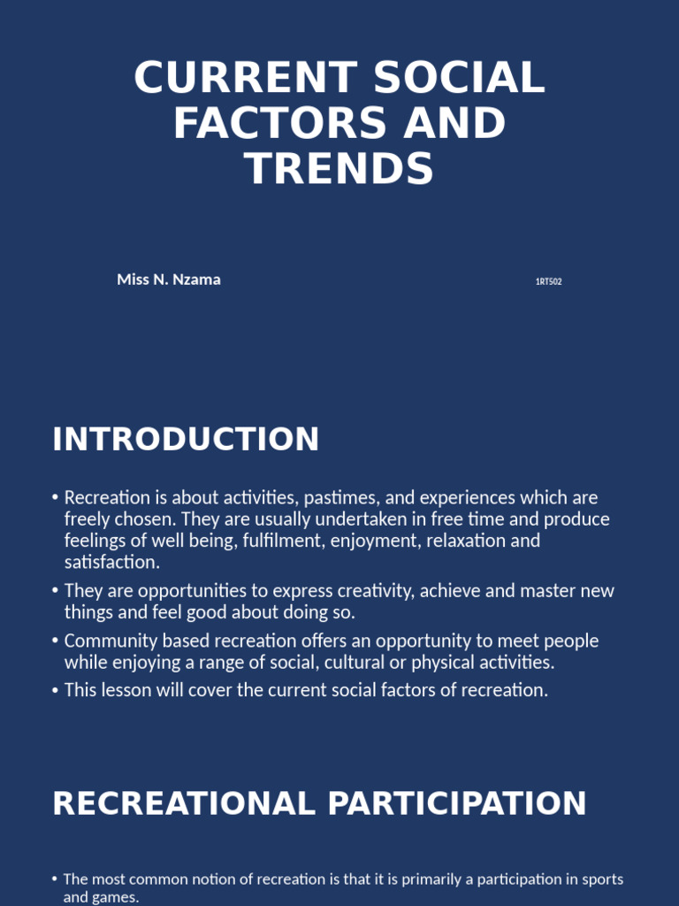 Current Social Factors and Trends | PDF | Recreation | Leadership