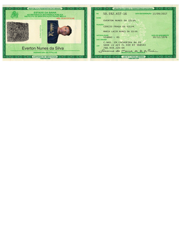 Matriz RG Bahia | PDF