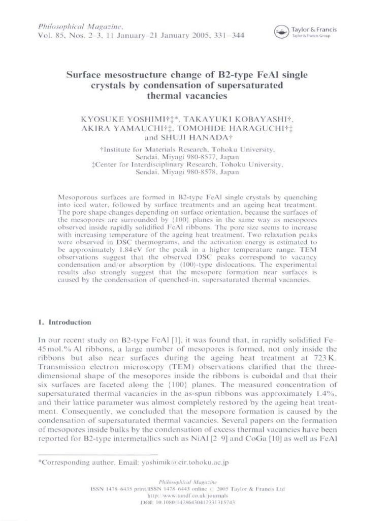 PE2000 Surface Mesostructure Change of B2-Type FeAl Single Crystals by ...