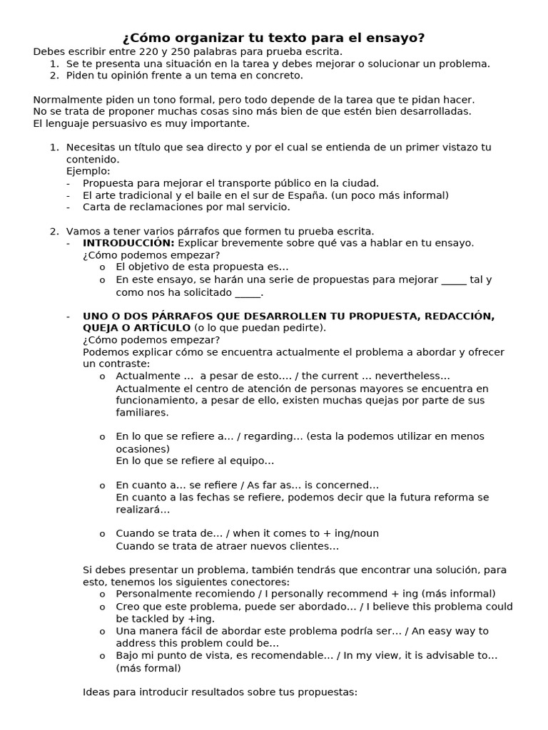 Ensayo Writing | PDF | Ensayos