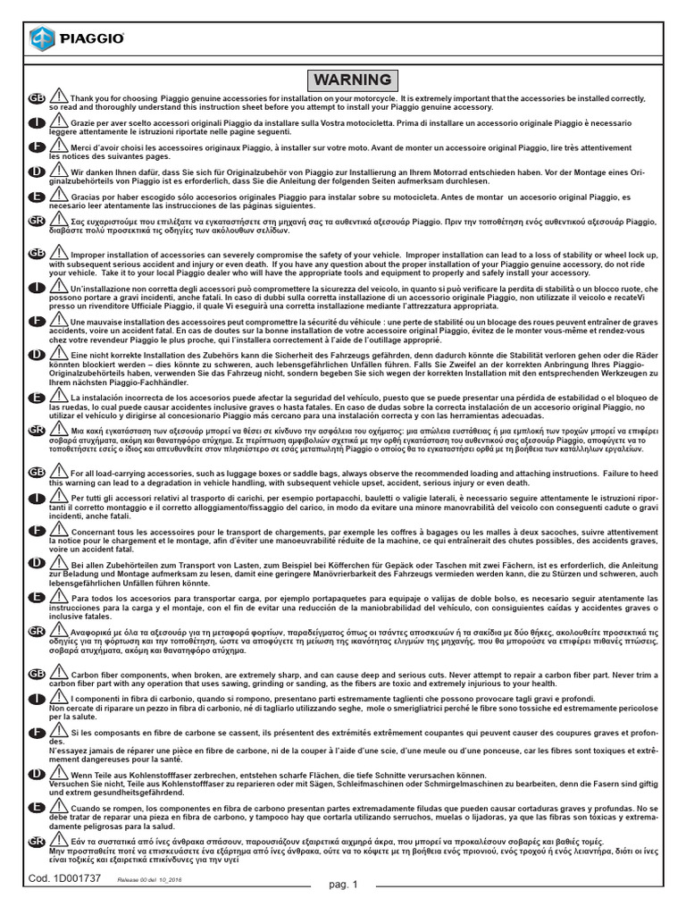 1d001737 r01 Mp3 Centralina PMP | PDF