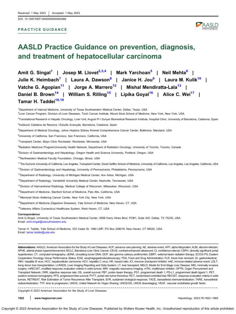 Aasld Practice Guidance On Prevention, Diagnosis,.27 | PDF | Hepatitis ...