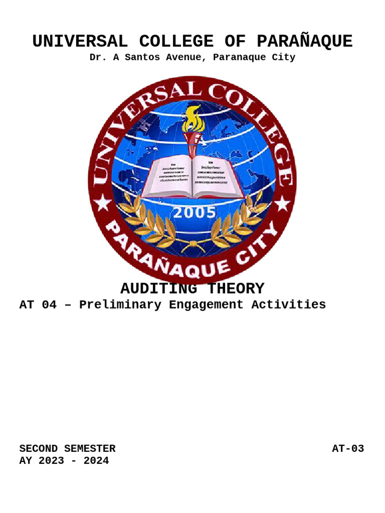 Auditing Theory: Preliminary Engagement Activities | PDF | Audit ...
